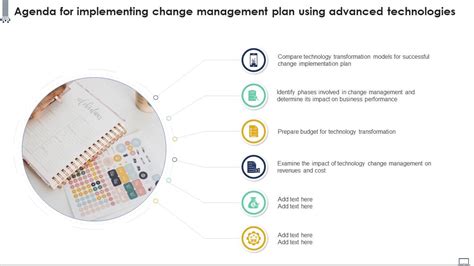 Agenda For Implementing Change Management Plan Using Advanced Technologies PPT Template