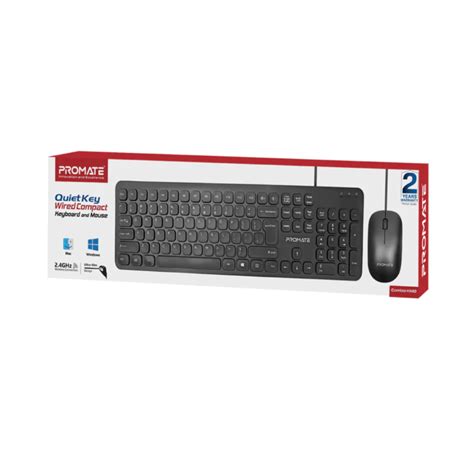 Promate Combo Km2 Quiet Key Wired Compact Keyboard And Mouse Selfani