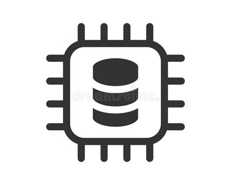 Minimalist Icon Depicting A Computer Chip Housing A Database