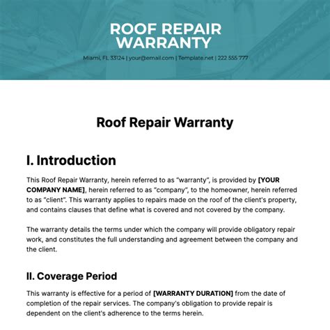 Free Warranty Templates Edit Online And Download