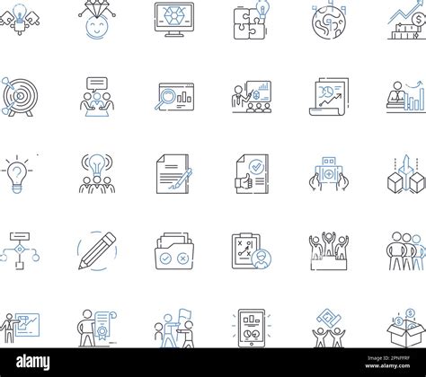 Resource Allocation Line Icons Collection Distributions Shares