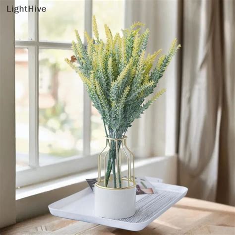[lighthive] 1pc พืชประดิษฐ์สมุดภาพพลาสติกแจกันลาเวนเดอร์ตกแต่งบ้านกระถางดอกไม้ประดับงานแต่งงาน