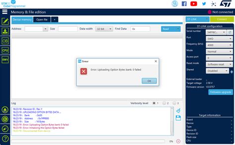stm32cubeide debugging problem error in final la