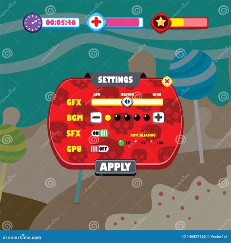 Game Ui Menu Application Mobile App Stock Vector Illustration Of