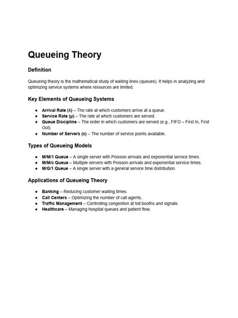 Queueing Theory Pdf