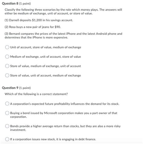 solved question 8 1 point classify the following three