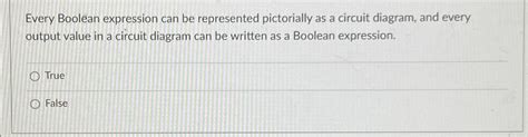 Solved Every Boolean Expression Can Be Represented