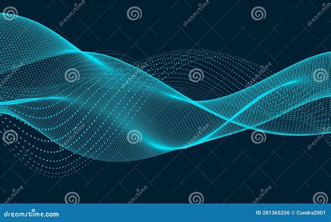 Vector Abstract Wave Design Futuristic Particle Concept With