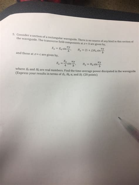 Solved Consider A Section Of A Rectangular Waveguide There