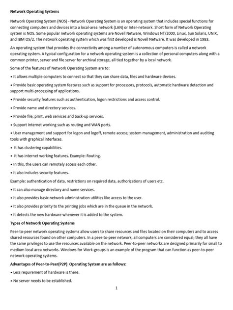 Network Operating Systems Upto Week 10 Pdf Computer Network Operating System