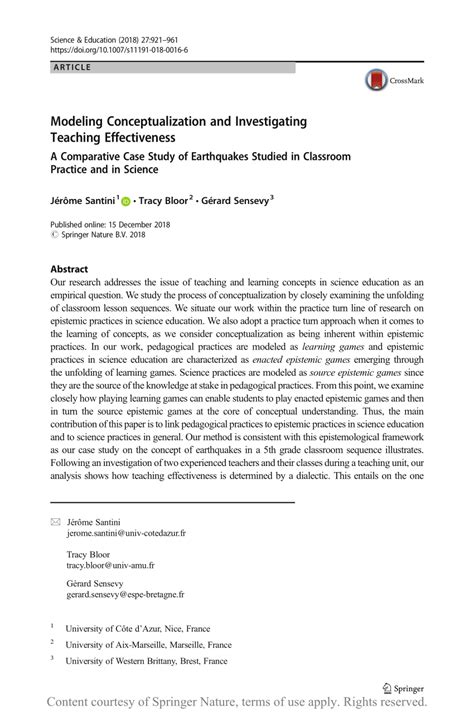 Modeling Conceptualization And Investigating Teaching Effectiveness A