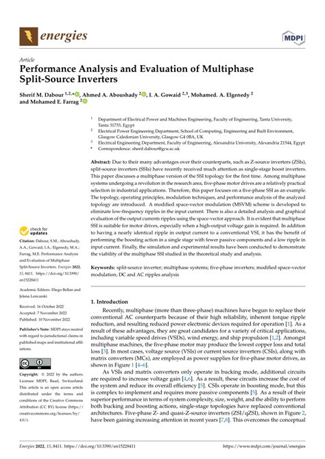 Pdf Performance Analysis And Evaluation Of Multiphase Split Source