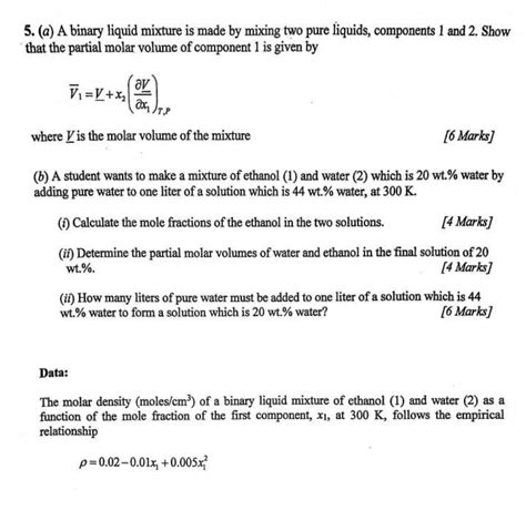 A A Binary Liquid Mixture Is Made By Mixing Two Pure Liquids Component