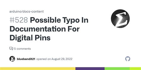 Possible Typo In Documentation For Digital Pins · Issue 528 · Arduino