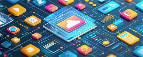 software development for smart web applications stock illustration