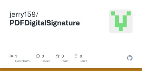 GitHub Jerry159 PDFDigitalSignature