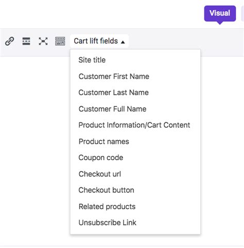 Shortcodes For Email Fields In Cart Lift Rextheme