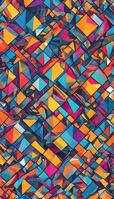 Premium Photo Abstract Background With Colorful Geometric Shapes 3d Rendering 3d Illustration