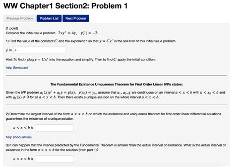 Solved Ww Chapter1 Section2 Problem 1 Previous Problem