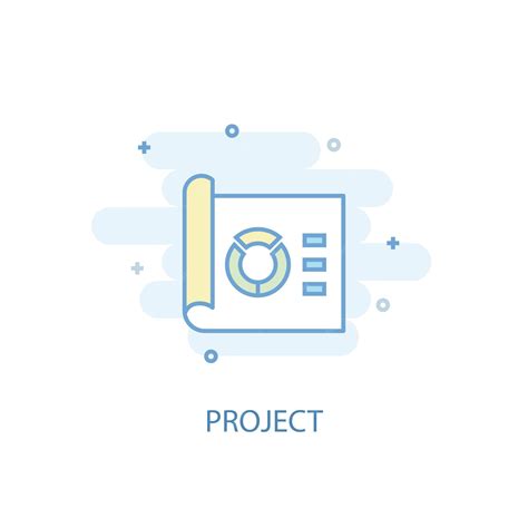 프로젝트 라인 개념 간단한 라인 아이콘 컬러 그림 프로젝트 기호 평면 디자인 Uiux에 사용할 수 있습니다 프리미엄 벡터