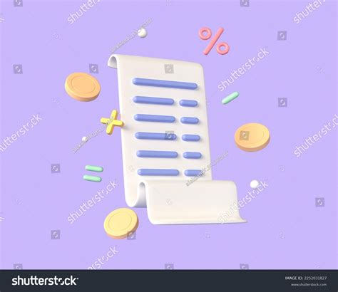 3d 영수증이나 금화가 만화 스타일로 주위에 스톡 일러스트 2252031827 Shutterstock