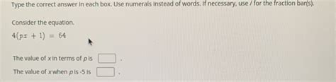 solved type the correct answer in each box use numerals instead of