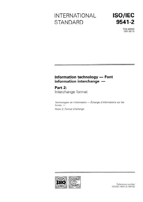 ISO IEC 9541 2 1991 Information Technology Font Information Interchange Part 2 Interchange