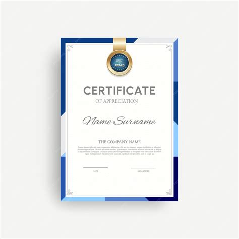 Premium Vector Certificate Of Completion Design
