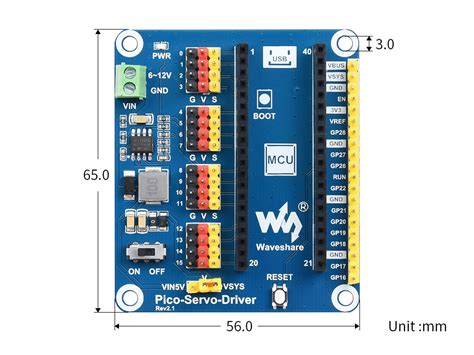 Servo Driver Module For Raspberry Pi Pico 16 Ch Outputs 16 Bit Resolution WS 19767