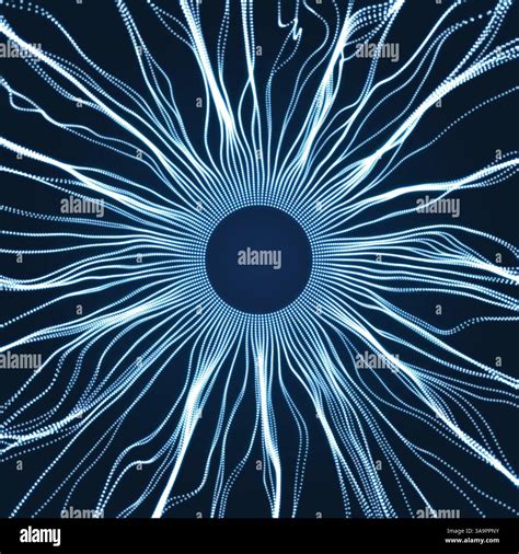 Array With Dynamic Particles 3d Technology Style Abstract Background Vector Illustration