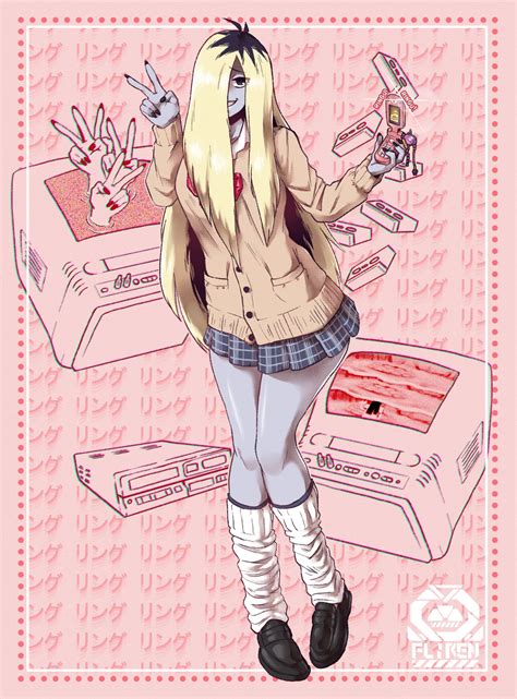 Yamamura Sadako Tamagotchi The Ring Highres 1girl Black Hair