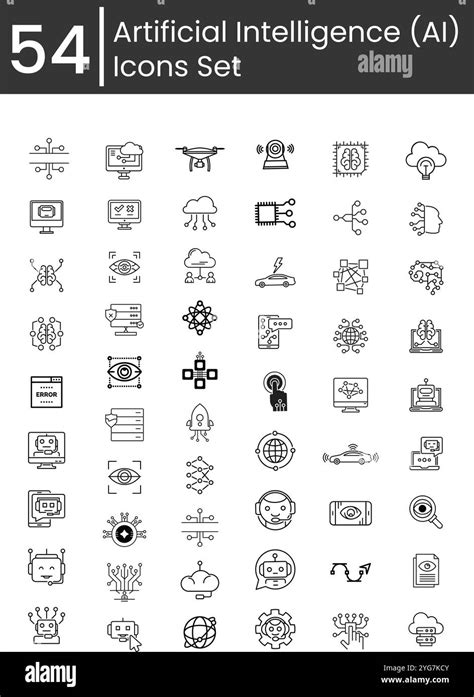 Ai Artificial Intelligence Data Science Technology Icons Set Vector For Website And Mobile
