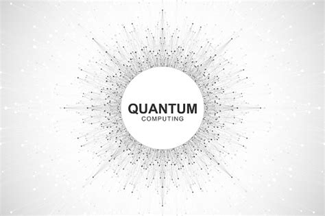 양자 컴퓨터 기술 개념입니다 깊은 학습 인공 지능입니다 비즈니스 과학 기술에 대 한 큰 데이터 알고리즘 시각화 파도가 흐름 점