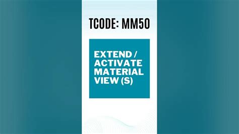 Sap Qm Extend Activate Material View S Tcode Mm50 Shorts Sappp Sapqm Youtubeshorts