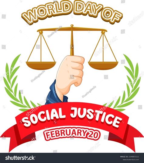 World Day Social Justice Banner Illustration Stock Vector Royalty Free