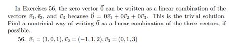 Solved In Exercises The Zero Vector Can Be Written As Chegg