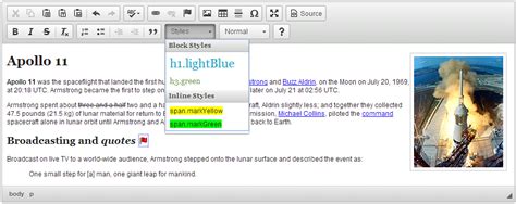 Styles Drop Down Ckeditor Documentation