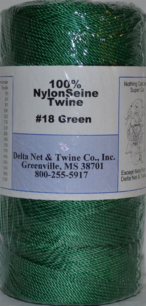 Green Twisted Nylon Twine Size 18 1140 Ft Lb 1 Pound Spool Delta Net And Twine