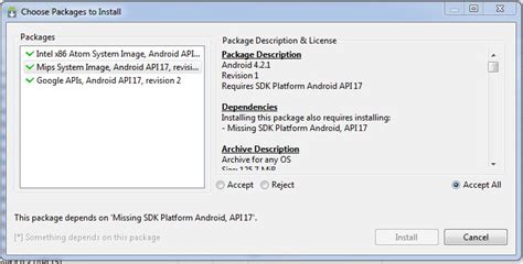eclipse plugin error updating android sdk to api level 17 stack