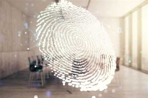 Premium Photo Multi Exposure Of Virtual Graphic Fingerprint Sketch On