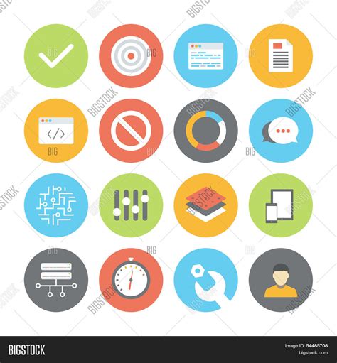 web ui flat icons set vector and photo free trial bigstock