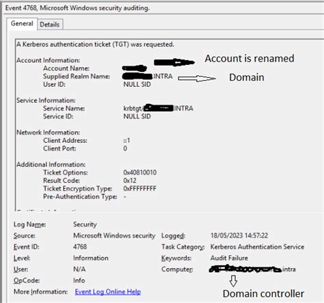 domain administrator with several failed authentication attempts on dc