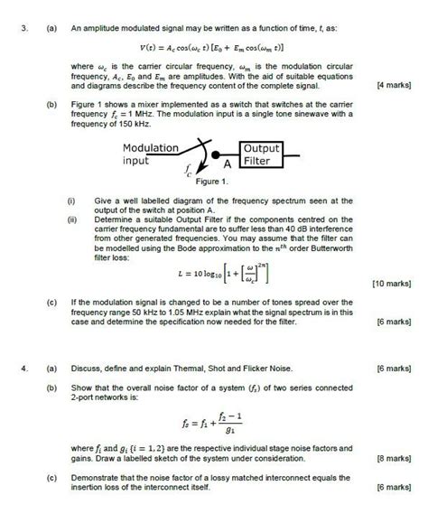 Solved 3 A An Amplitude Modulated Signal May Be Written