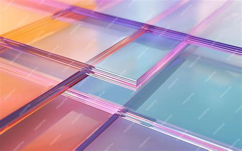 Premium Photo Gradient Multilayer Glass Background 3d Rendering