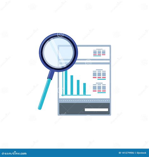 Search Magnifying Glass With Document Stock Vector Illustration Of Search Document 141279906