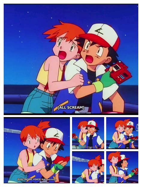 Misty Hug Ash In Scared Of Ghost In 2025 Pokemon Ash And Misty Ash
