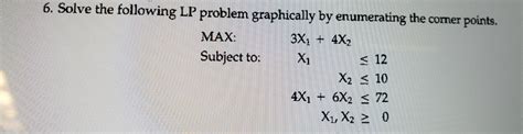 Solved 6 Solve The Following Lp Problem Graphically By