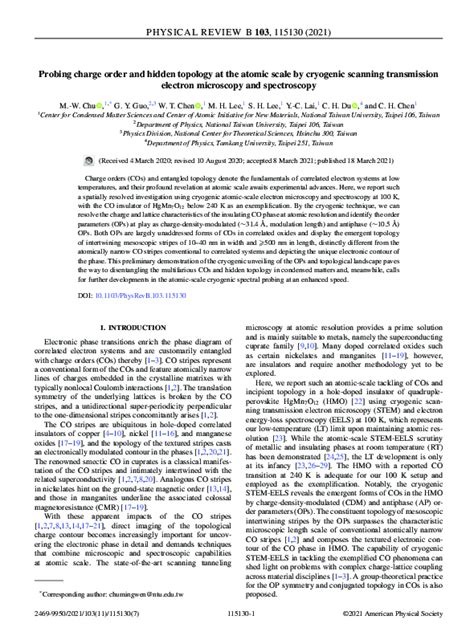 Pdf Probing Charge Order And Hidden Topology At The Atomic Scale By Cryogenic Scanning