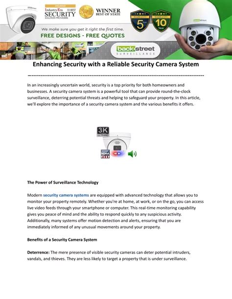 PPT Enhancing Security With A Reliable Security Camera System PowerPoint Presentation ID