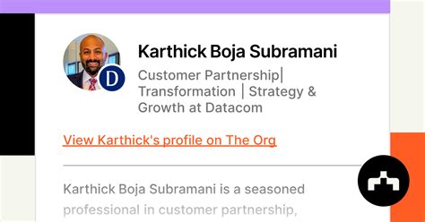Karthick Boja Subramani Customer Partnership Transformation